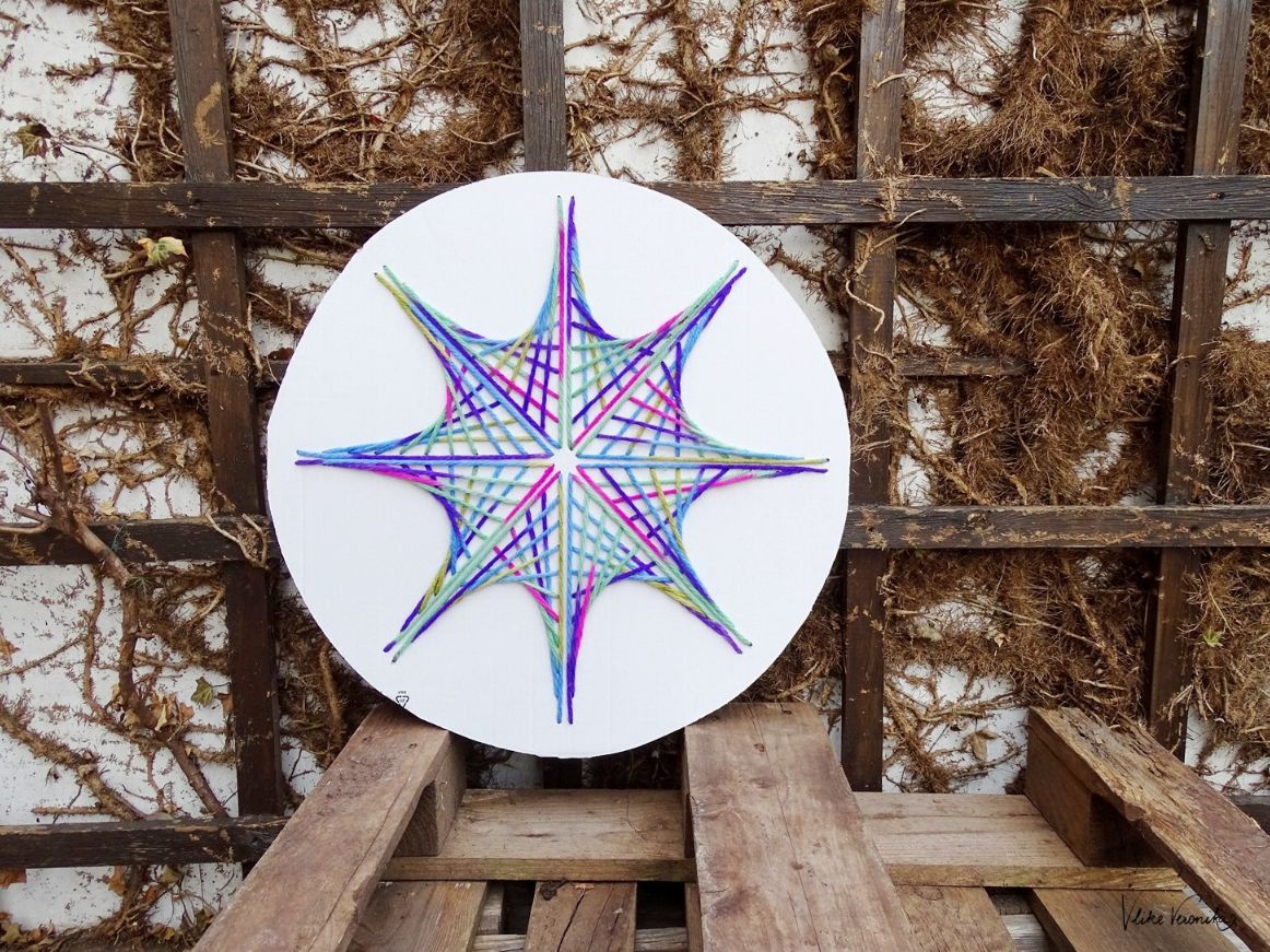 XXL-Fadengrafik aus Karton und Wolle - V LIKE VERONIKA | DIY. UPCYCLING ...